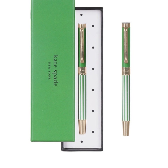 kate spade | Accents | Kate Spade Green And Gold Pen | Poshmark